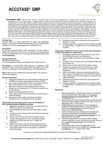 Accutase细胞分离液 细胞消化液